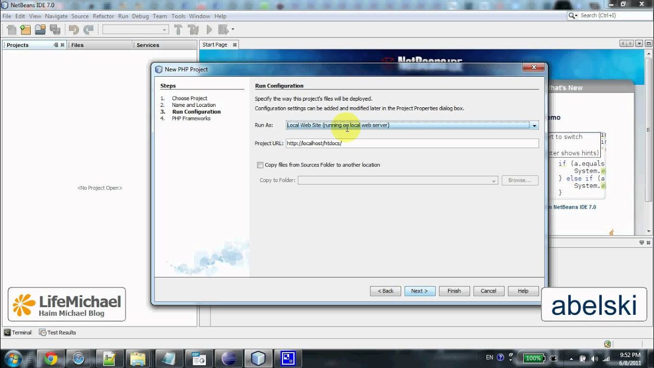 Hello World in PHP using Netbeans 7.0