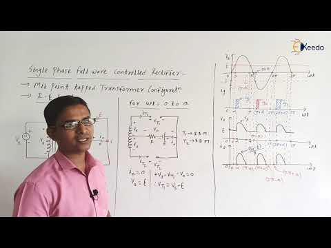 Single Phase FWC Rectifier: Mid Point Tapped Transformer: RE Load With Circuit Operation Video ...