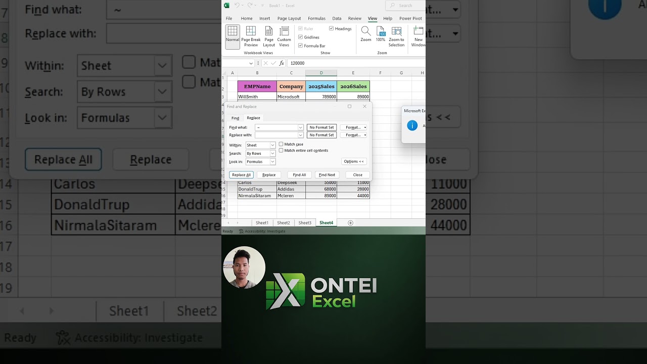 replace all error with just one symbol 🔥#excel #exceltraining #microsoft