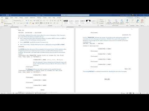 MS Word Screenplay