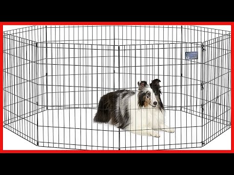 MidWest Foldable Metal Dog Exercise Pen / Pet Playpen, 24"W x 30"H, 1-Year Manufacturer's Warranty