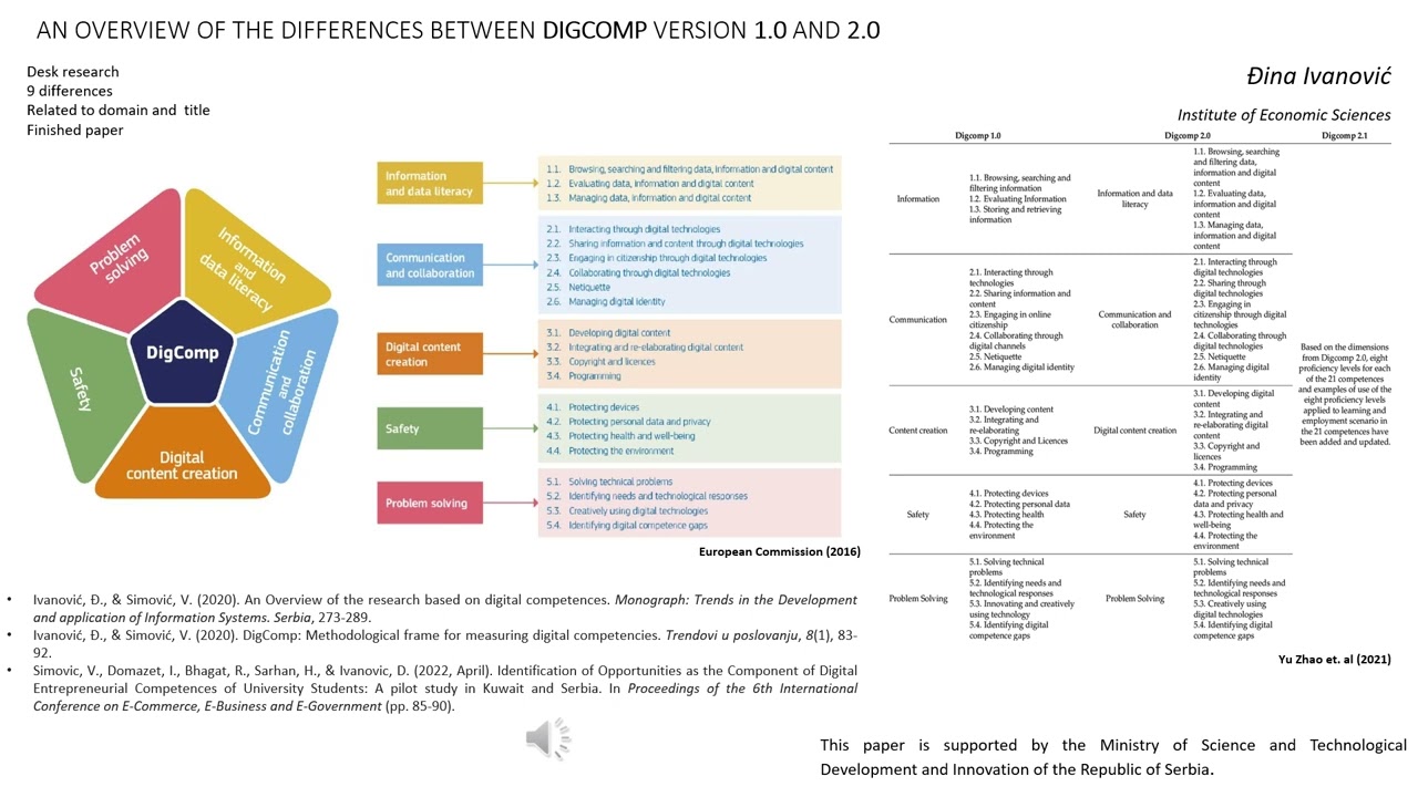 AN OVERVIEW OF THE DIFFERENCES BETWEEN DIGCOMP VERSION 1 0 AND 2 0
