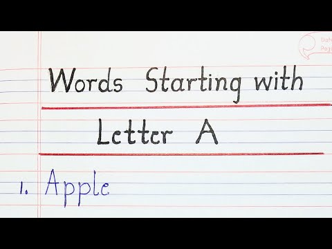 Words Starting with Letter A
