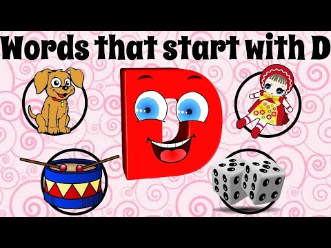 Words that start with D| Alphabet D with examples for Toddlers| Phonics letter D| Kids Learning