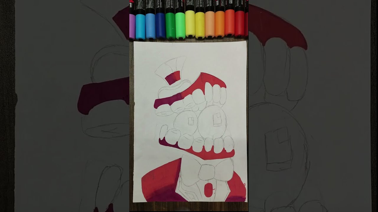 Drawing Caine from Digital Circus with POSCA MARKERS! (#art)
