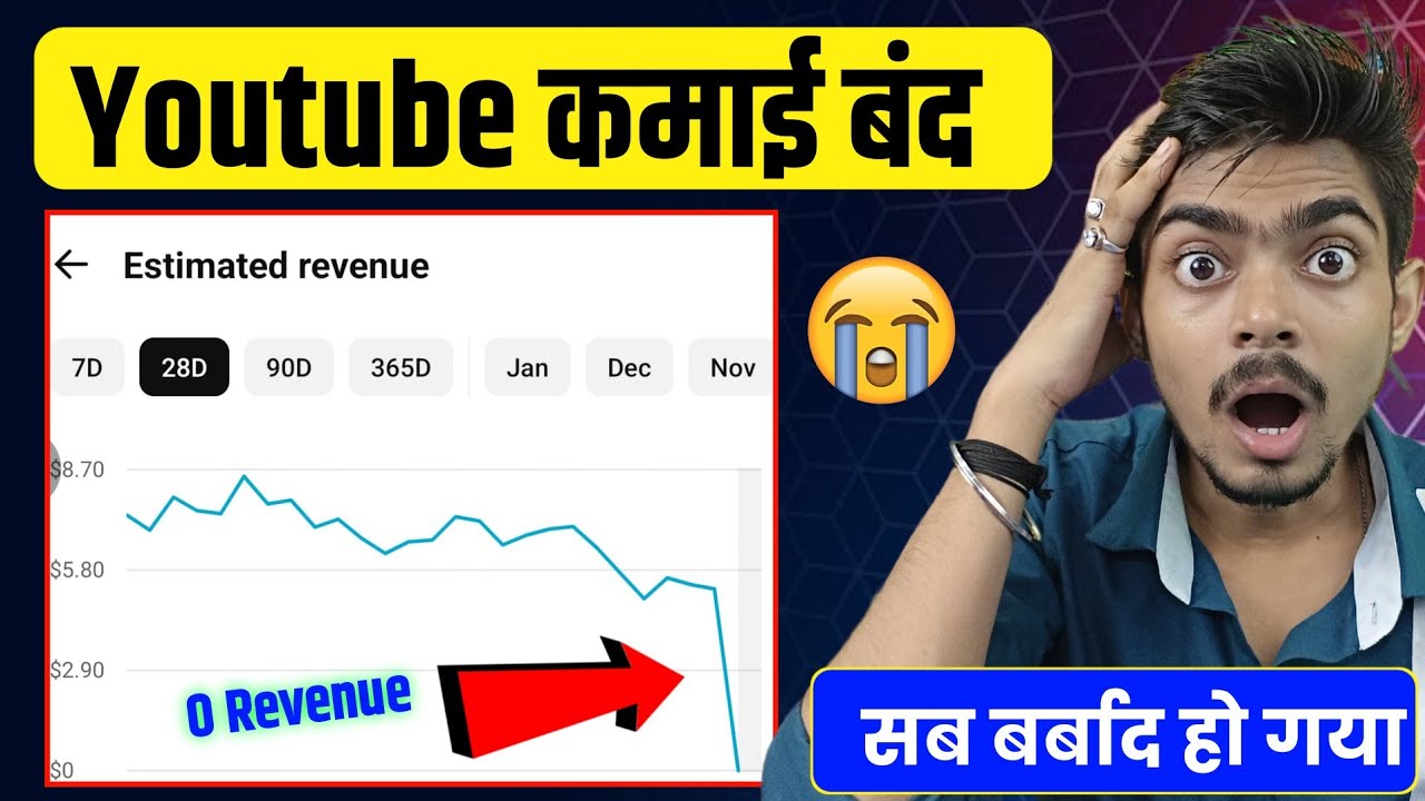😭 YouTube कमाई बंद 😭 सब बर्बाद हो गया Revenue Zero Showing Yt Studio New problem 😭 