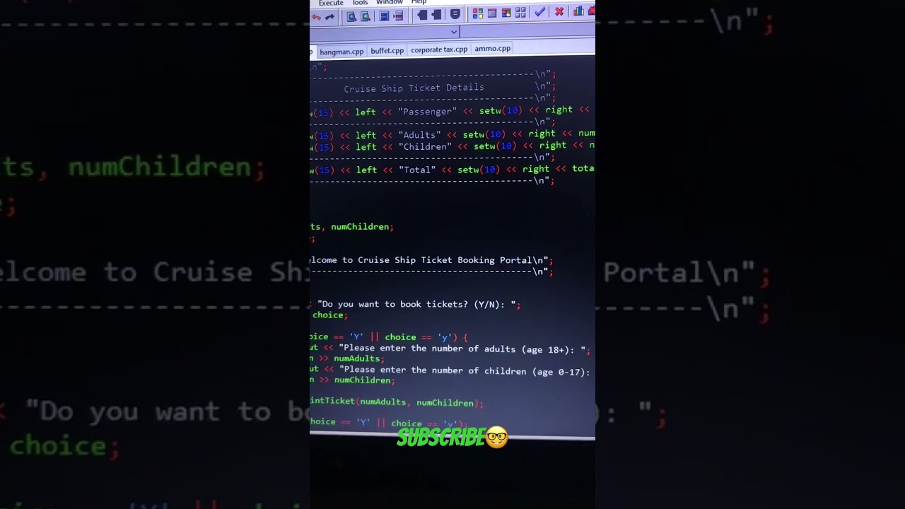cruise ship in c++ IDE dev c++#cppprogramming #codingtime #codinglife