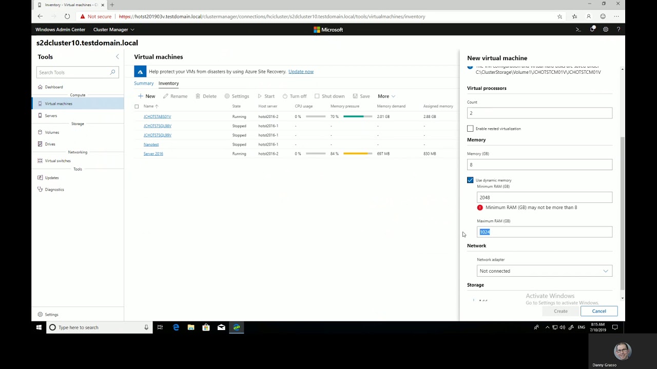Cluster Management capabilities in Windows Admin Center