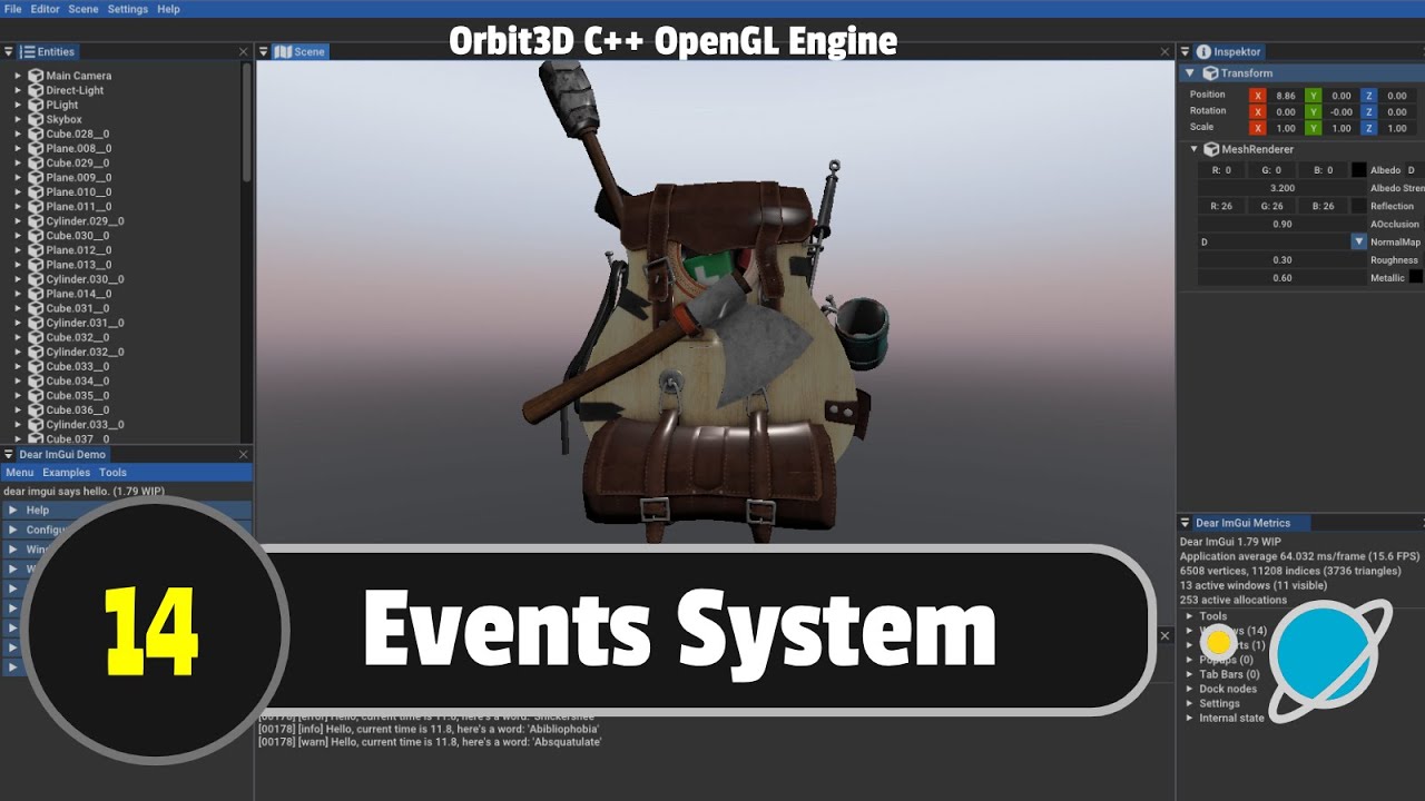 OpenGL Game Engine ImGui | Events System