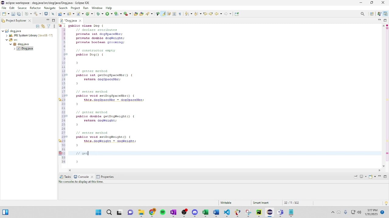 Creating dog/cat java file for assignment