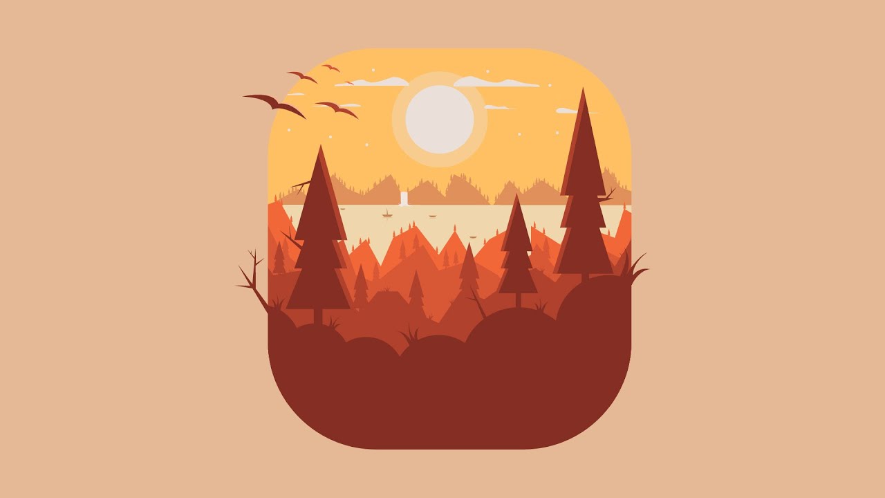 Adobe Illustrator - Hot Forest / Landscape Background Design