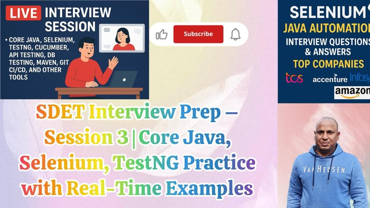 SDET Interview Preparation Series – Session 3 | Java + Selenium + TestNG Concepts & Practice