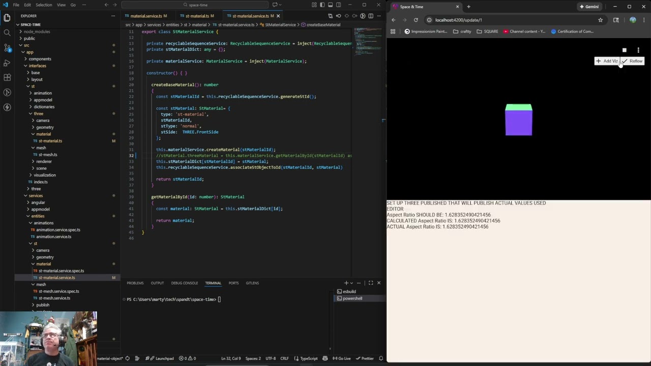 343 -ThreeJS and Angular Space And Time Application: Remove ThreeJS Material Reference.