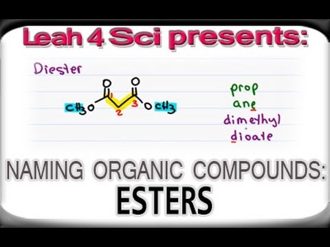 Naming Esters - Organic Chemistry IUPAC Naming by Leah4sci