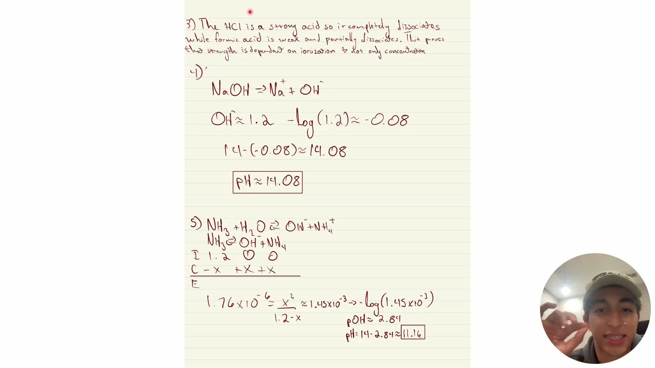 Comprehensive Video Assignment #3 - Acid and Base Equilibrium