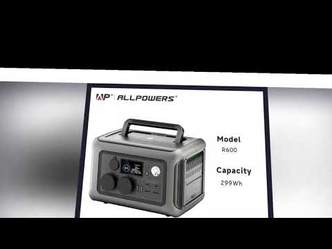 ALLPOWERS Portable Power Station R600, 299Wh LiFeP04 Battery with 2x 600W (1200W Surge) AC Outlets f