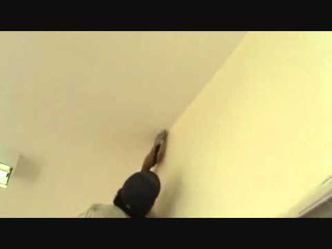 Cutting in a painted ceiling
