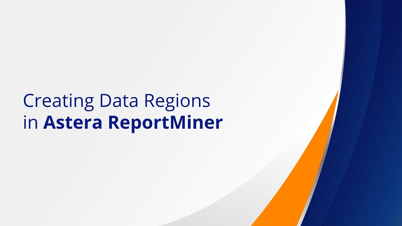 Creating Data Regions | Astera ReportMiner