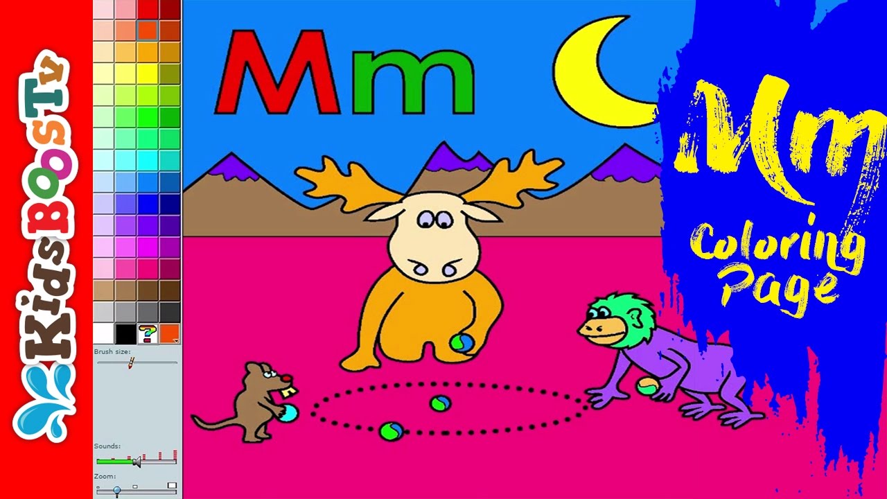 Alphabet M Coloring Pages for Kids - Learning Letter M Coloring Activities
