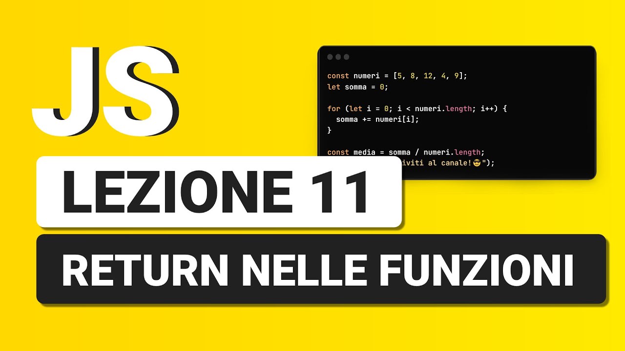 Javascript Tutorial Italian 11 - Return values ​​from Functions