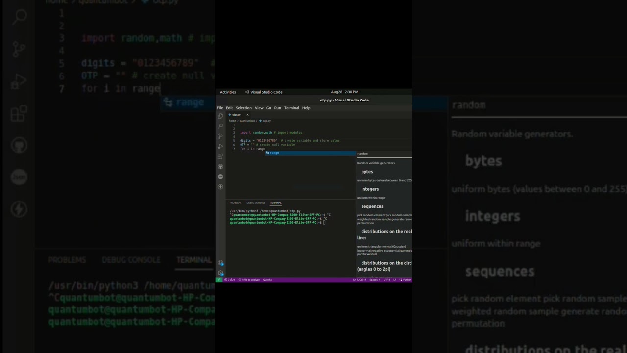 Python Tutorial - Discover How to Generate OTP Using Python | Tech 2 Space #coding #otp