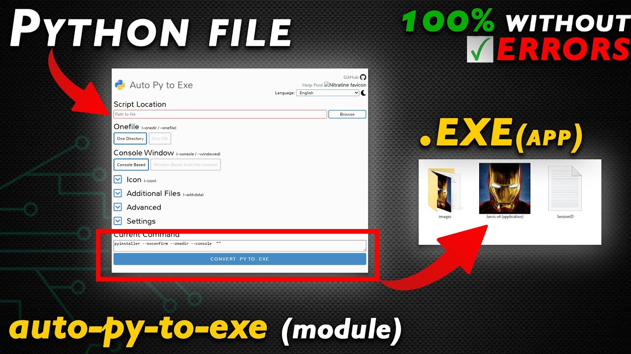 Python (.py) to (.exe) Executable ( Application ) Conversion using auto-py-to-exe module - SMART WAY