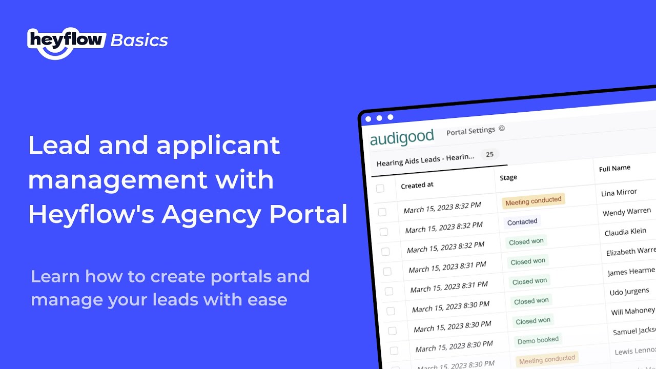 Heyflow's Agency Portal