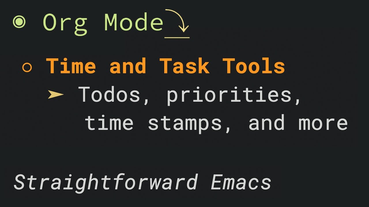 Org Mode Time and Task Tools – Straightforward Emacs