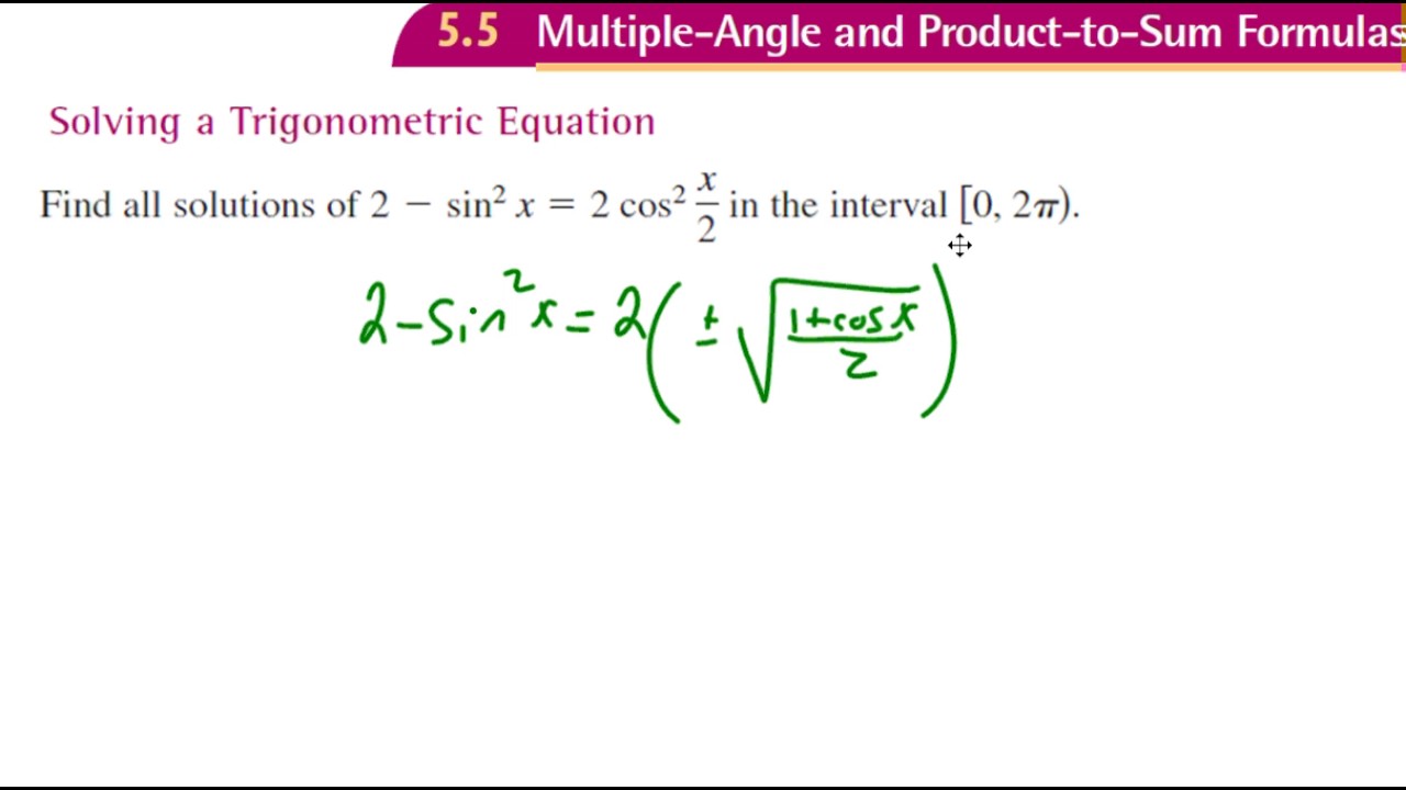 Solving a Trig Equation with Half Angles Ex 1