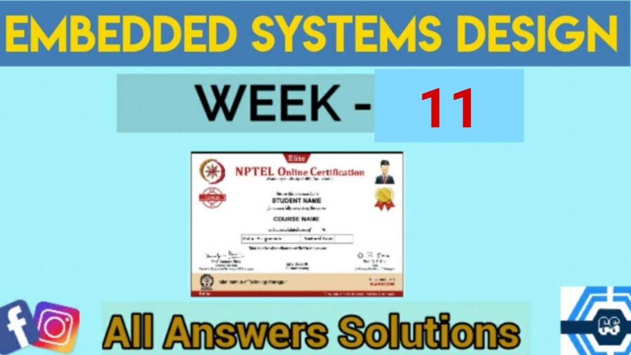 Embedded Systems Design Week 11 Quiz Answer Solution | NPTEL 2024 |