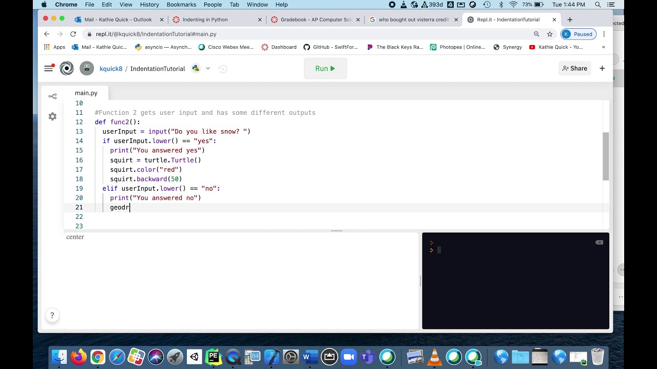 Python (part 5): Indenting in Python