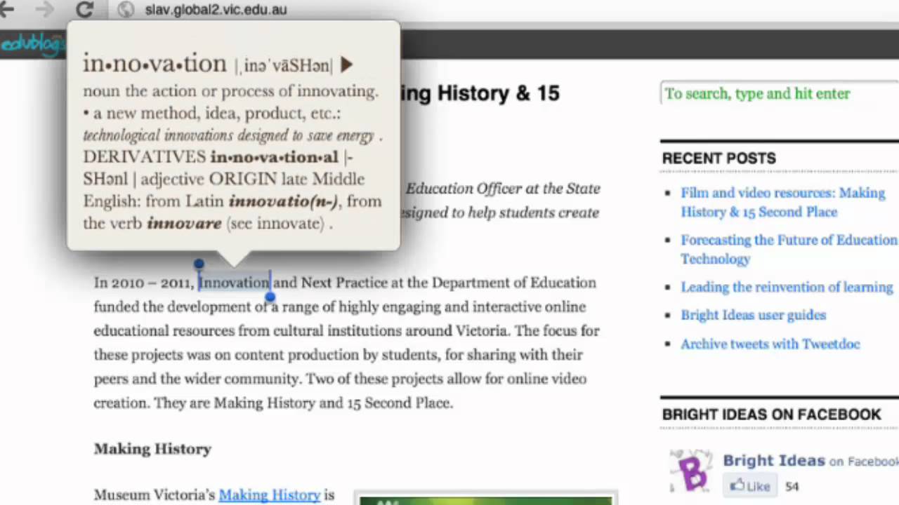 IPad tips- Define a word