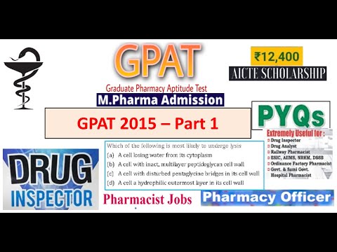 GPAT 2015 Part 1 - Previous Year Question Paper with Answer Key MCQs I 1998-2022