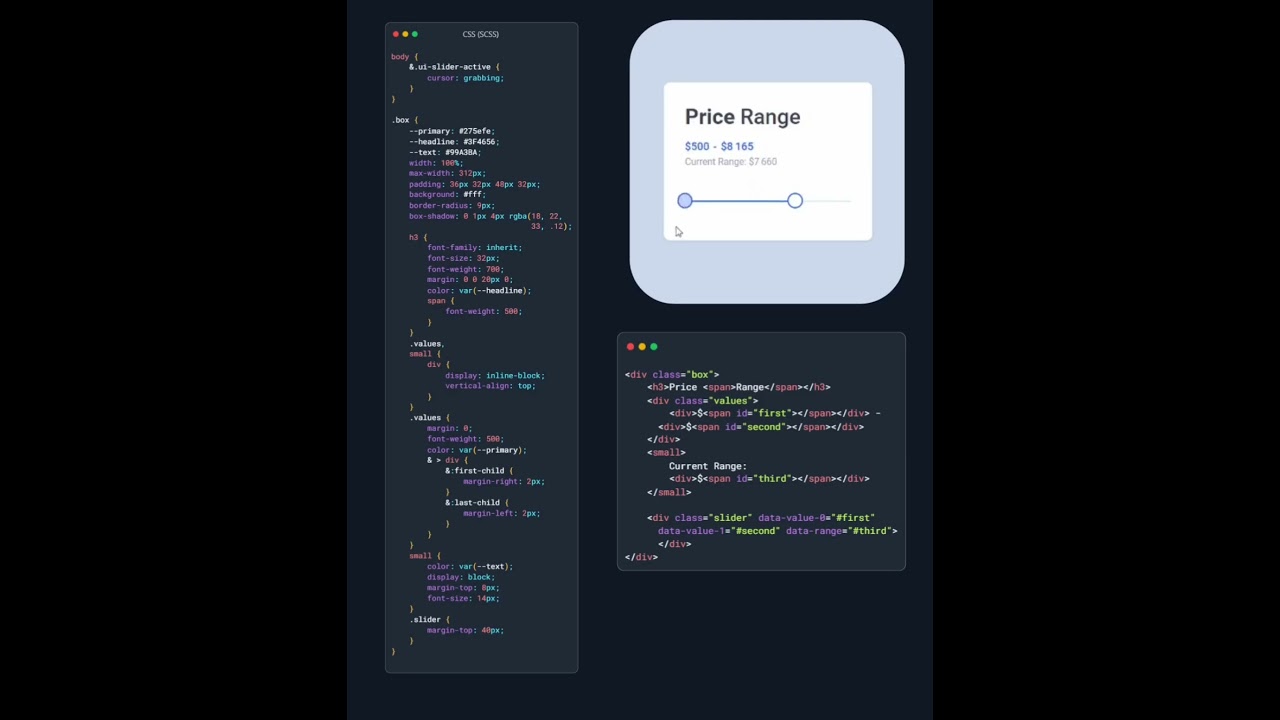Rubbery Range Slider using HTML CSS and JS    #javascript #html #css #youtubeshorts