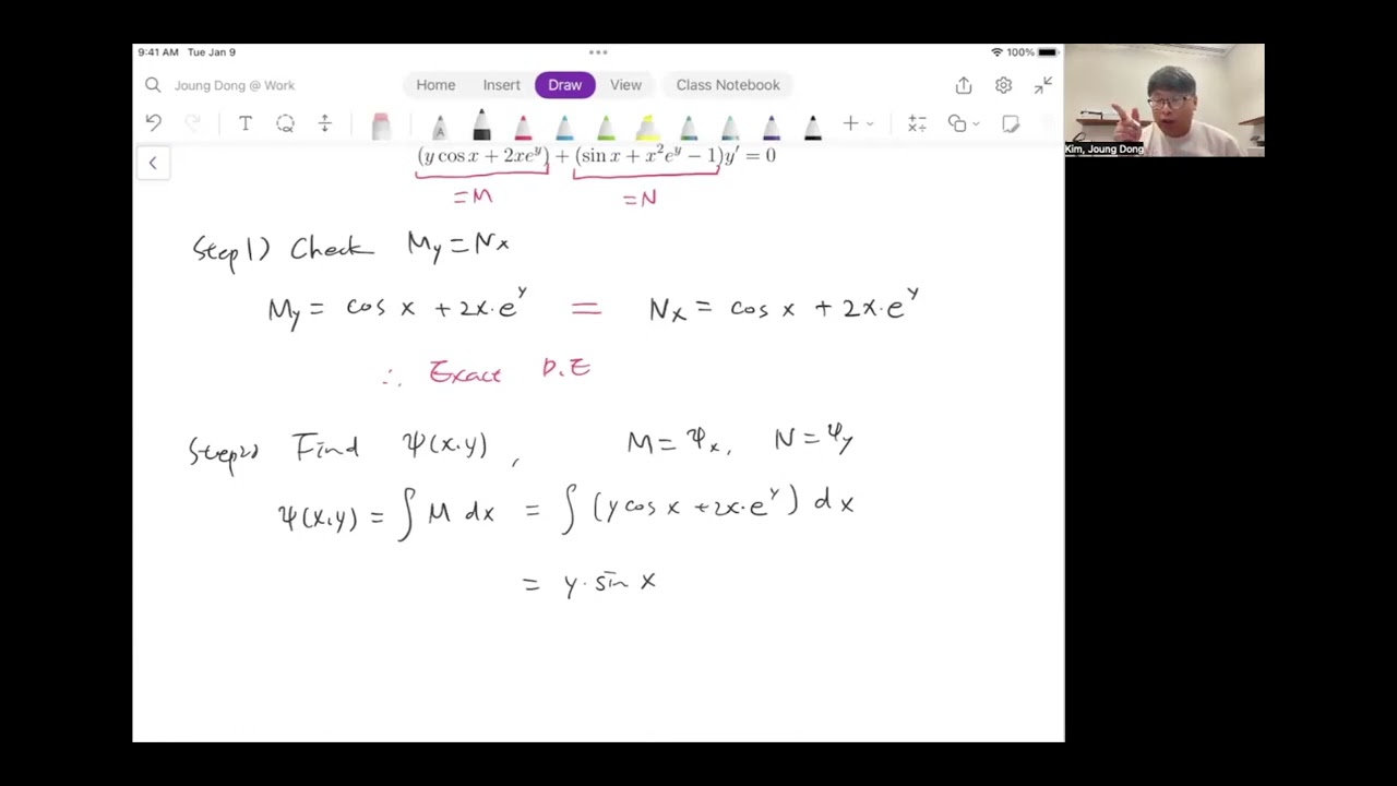math308 Differential Equations - Exact Ex9