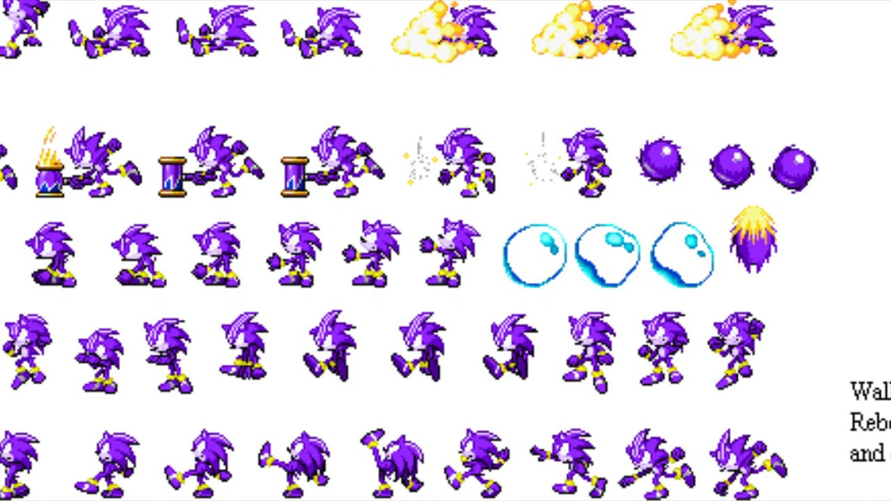 Darkspine Sonic sprite sheet