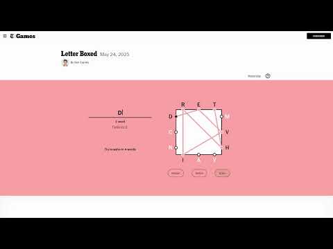AI Solve New York Times Daily Letter Boxed Puzzle: 5/24/2025 (ASMR)