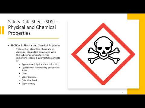 Episode 9 Safety Data Sheets SDS Physical and Chemical Properties