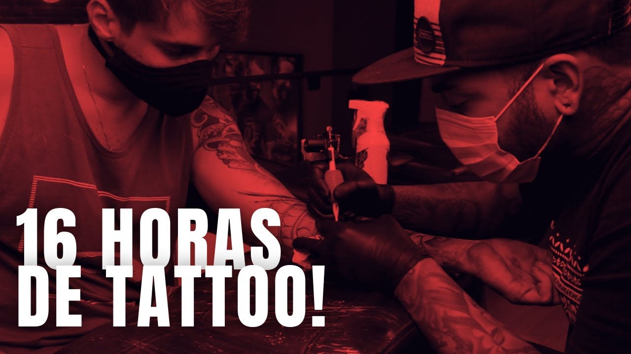 FECHAMENTO DE BRAÇO! 16 horas de tatuagem em 2 minutos!