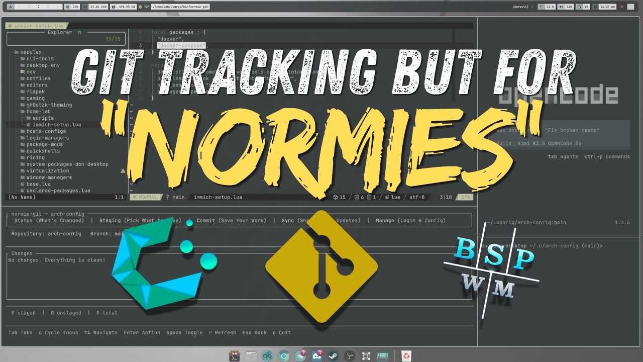 Normie Git on CachyOS: a simple Git TUI for Linux