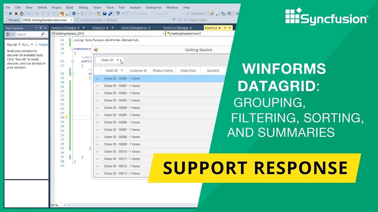 WinForms DataGrid: Grouping, Filtering, Sorting, and Summaries