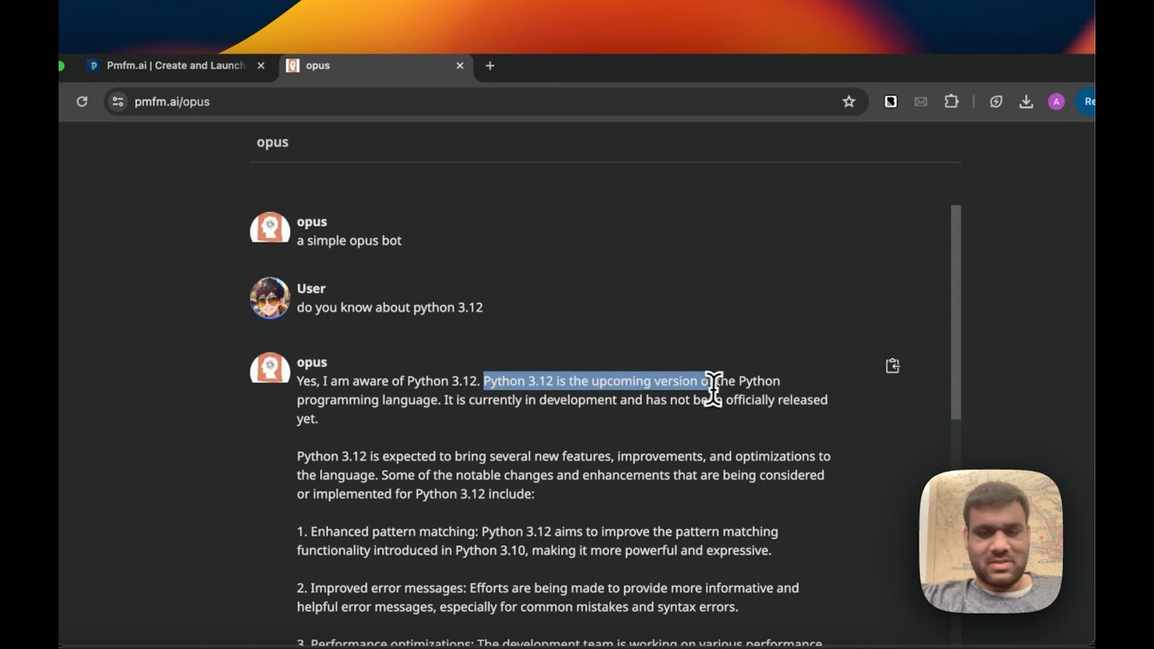 i trained claude 3 opus on python 3.12