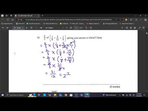 CSEC Math Paper 2 worked solutions series - January 2025 - Question 1(a)