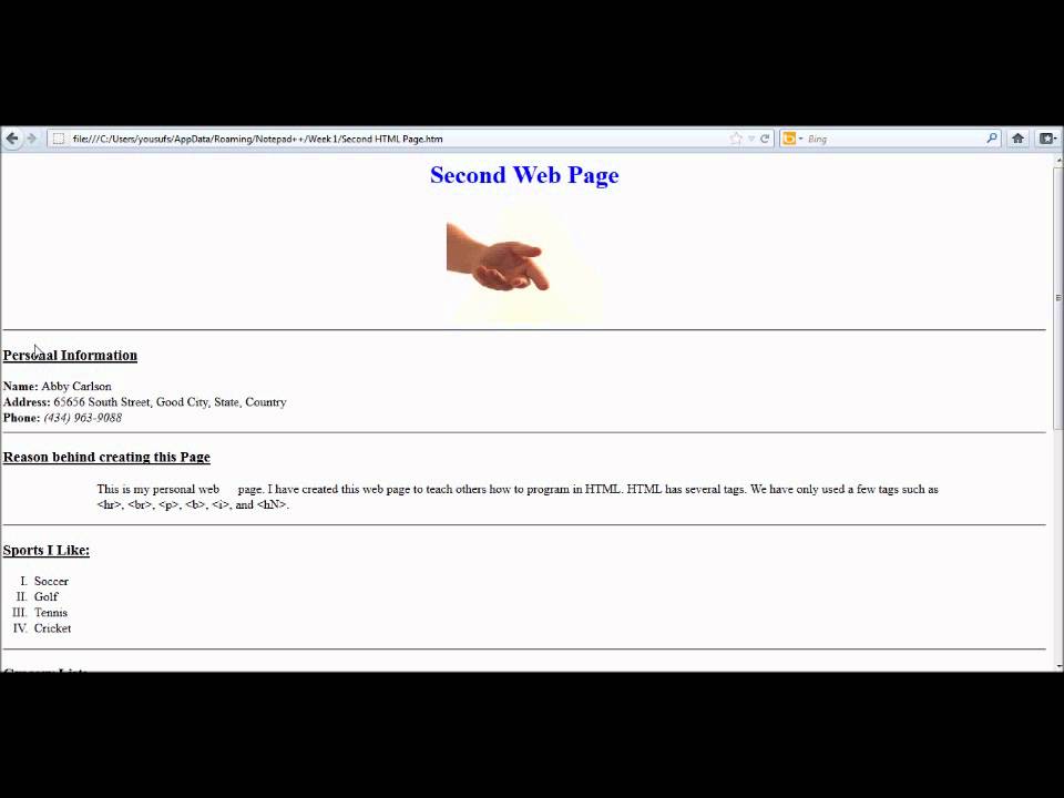 HTML Tutorial 8 - Linking HTML Documents Part 1