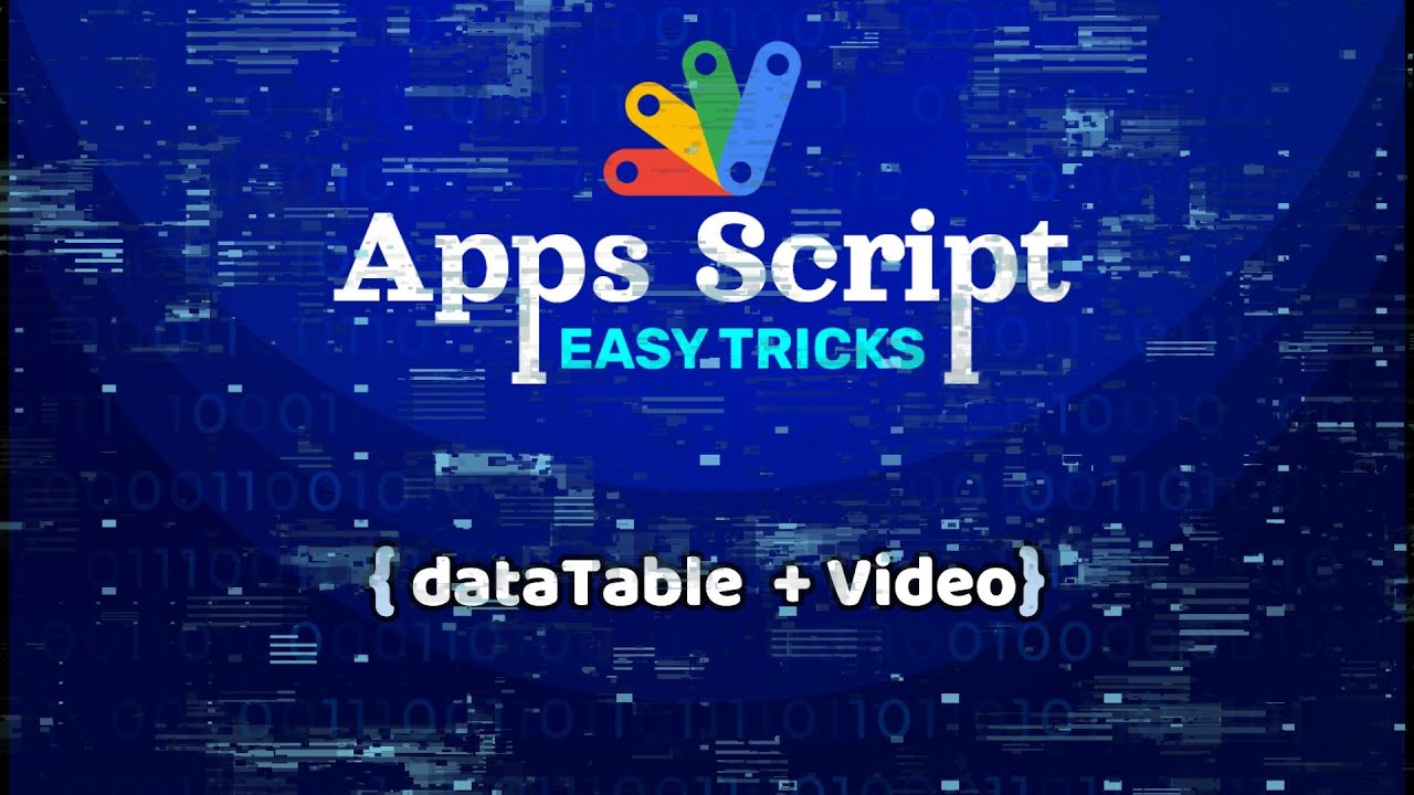 AppsScript dataTable Bootstrap Video Popup