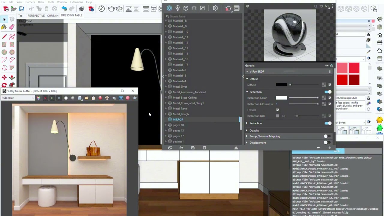 Mirror Material in Vray SketchUp