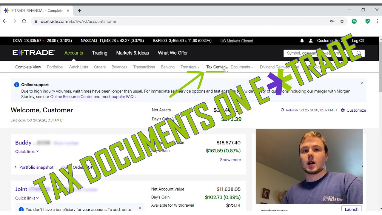 Find your tax documents on E*Trade  |  2021