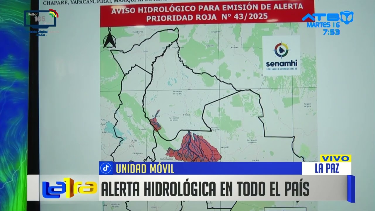 Senamhi emite alerta hidrológica roja y naranja en Bolivia - ATB Digital