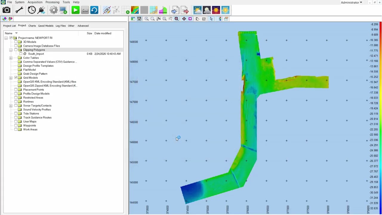 Creating clipping polygons - Trimble Marine Construction software