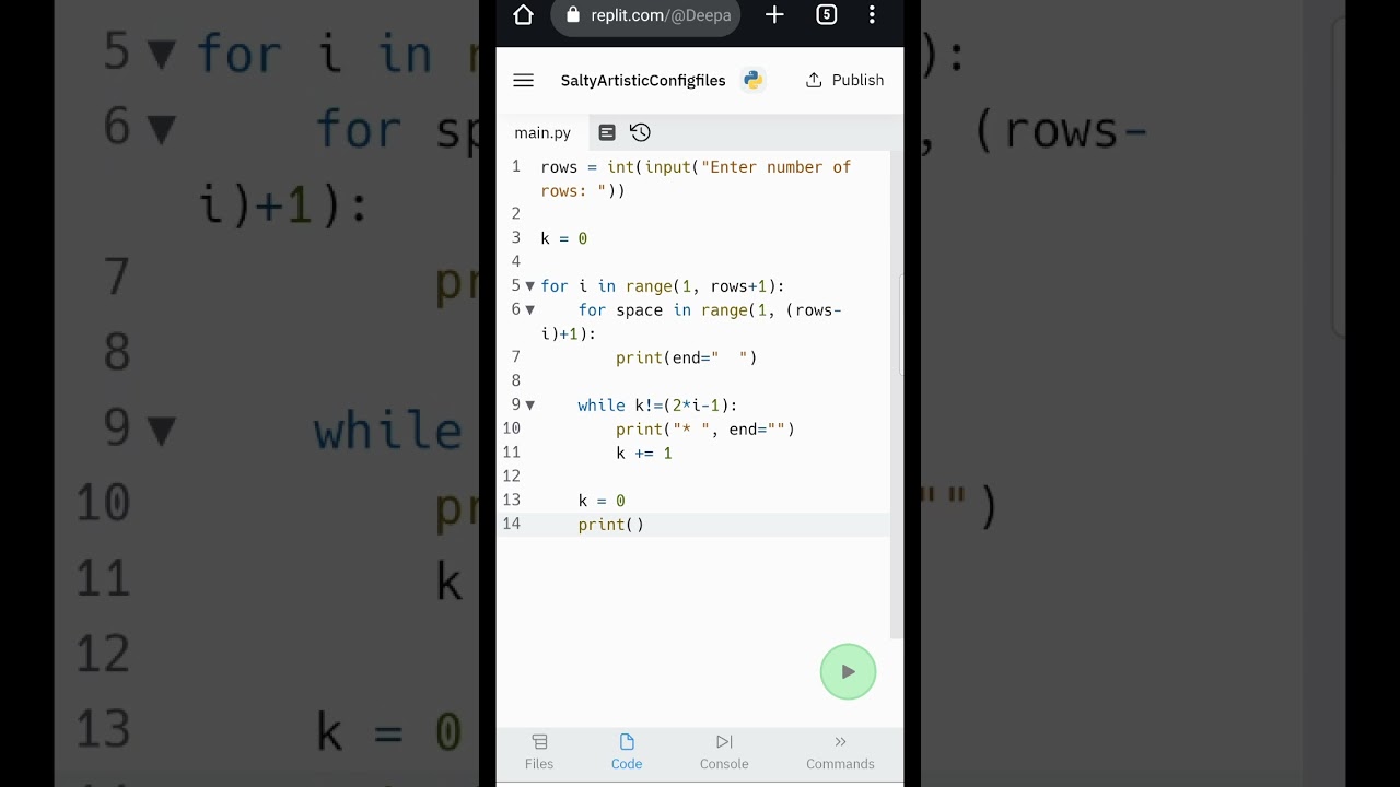 Pyramid Pattern in Python Program #shorts #python #programming #patternprogramming